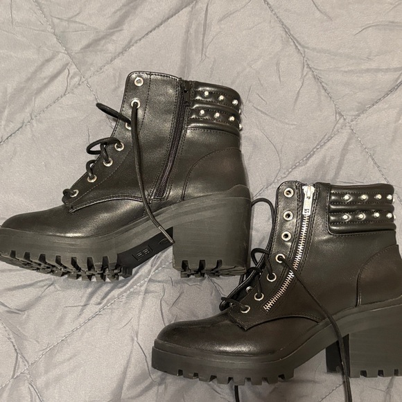 NOBO | Shoes | Nobo Black Combat Boots With Silver Details | Poshmark